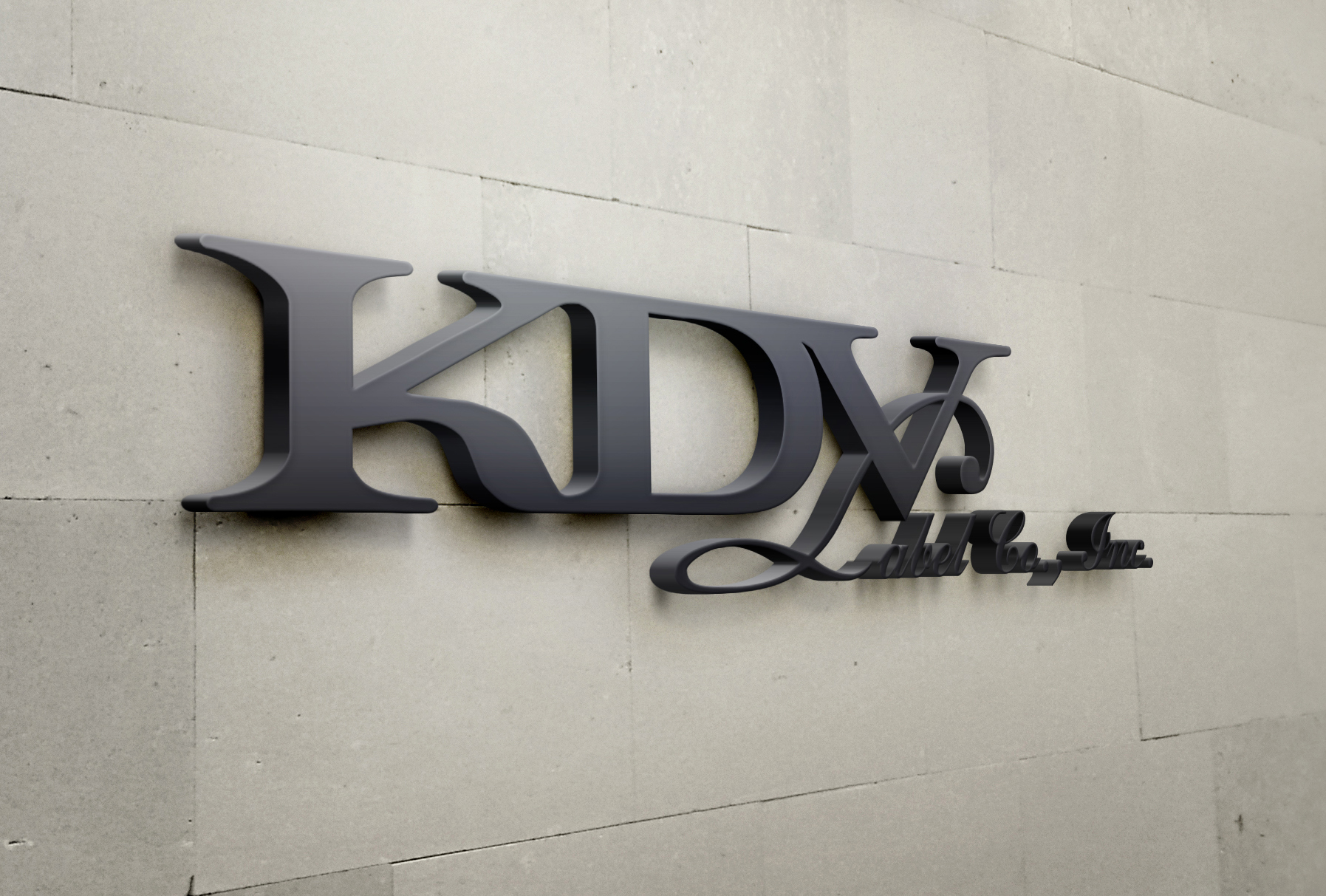 KDV wall 3d logo - KDV Label